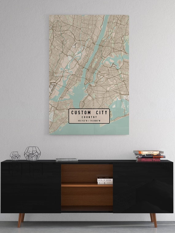 Custom City Acrylic Print Map Custom Map Art Custom Map - Etsy