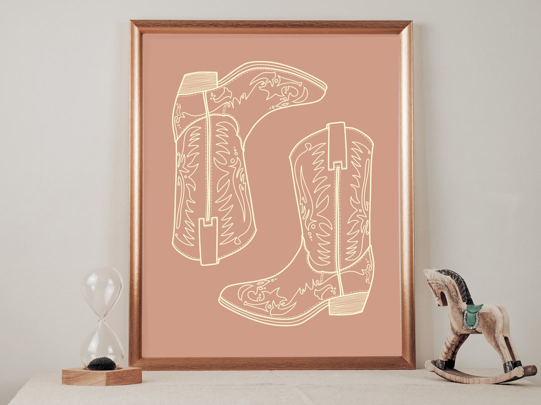 Cowboy Boot Artwork Digital Download Western Vintage Print - Etsy