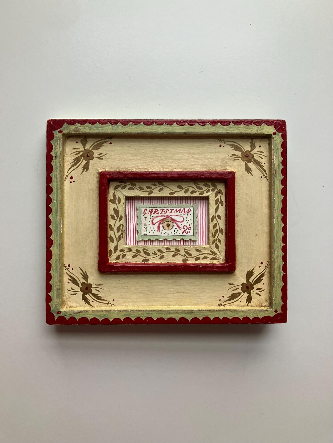Jingle Bell Mail Handpainted Framed Watercolor - Etsy