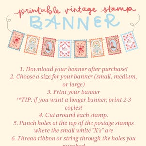 Printable Postage Stamp Banner (with Postage Added) - Etsy