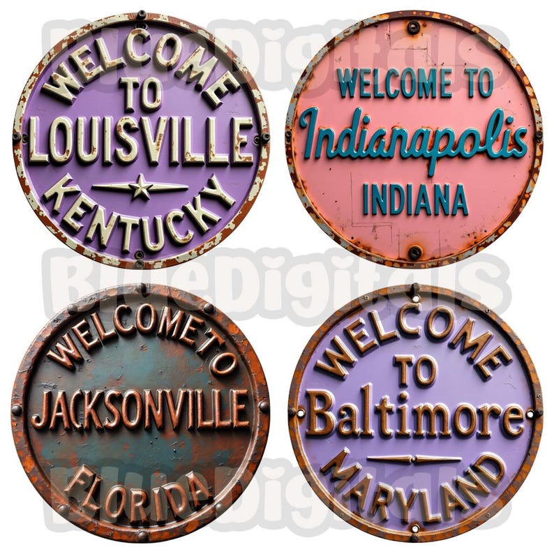 Welcome Sign Png, Rusty Welcome Boards Png, Welcome US Cities Png Oil ...