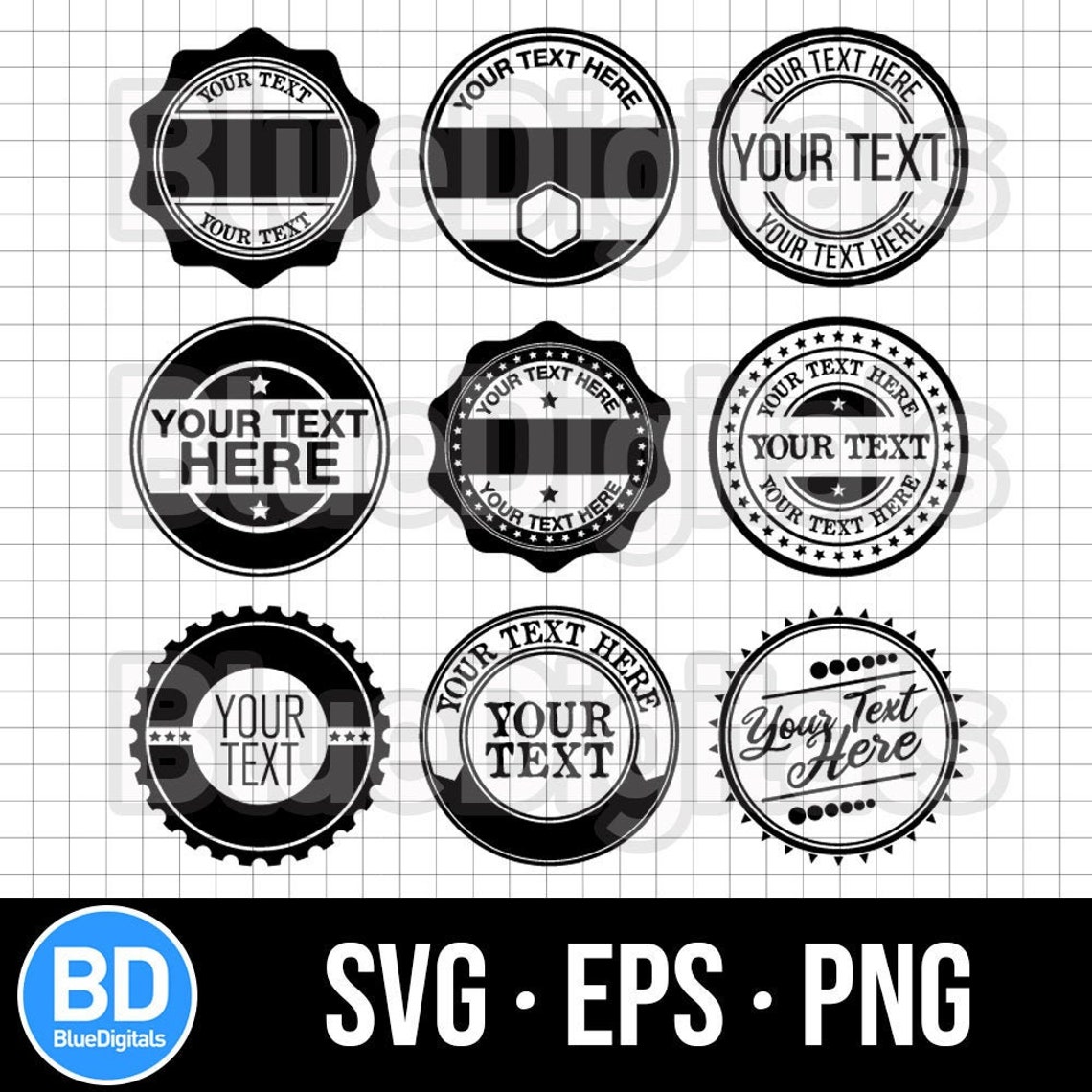 Blank SVG Badges Vector EPS Stamps PNG Badges Rubber - Etsy