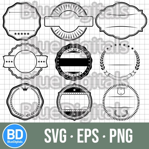 Blank SVG Badges Vector EPS Stamps PNG Badges Rubber - Etsy