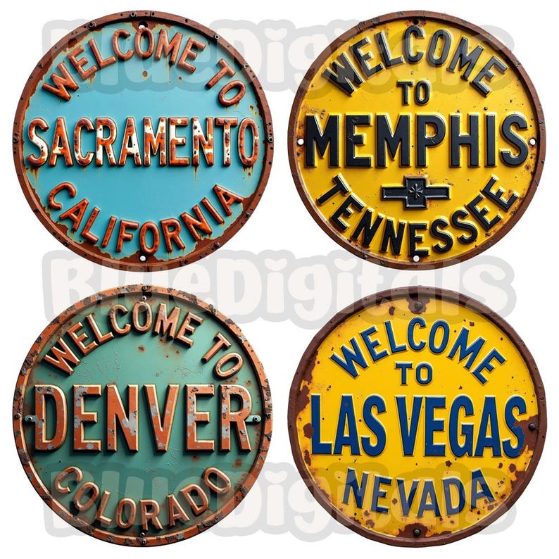 Welcome Sign Png, Rusty Welcome Boards Png, Welcome US Cities Png Oil ...