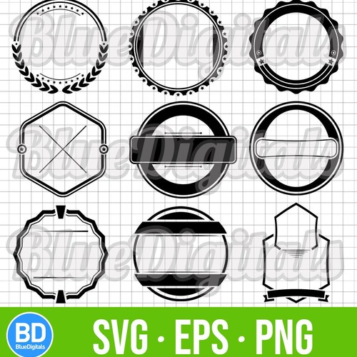 Blank SVG Badges Vector EPS Stamps PNG Badges Rubber - Etsy