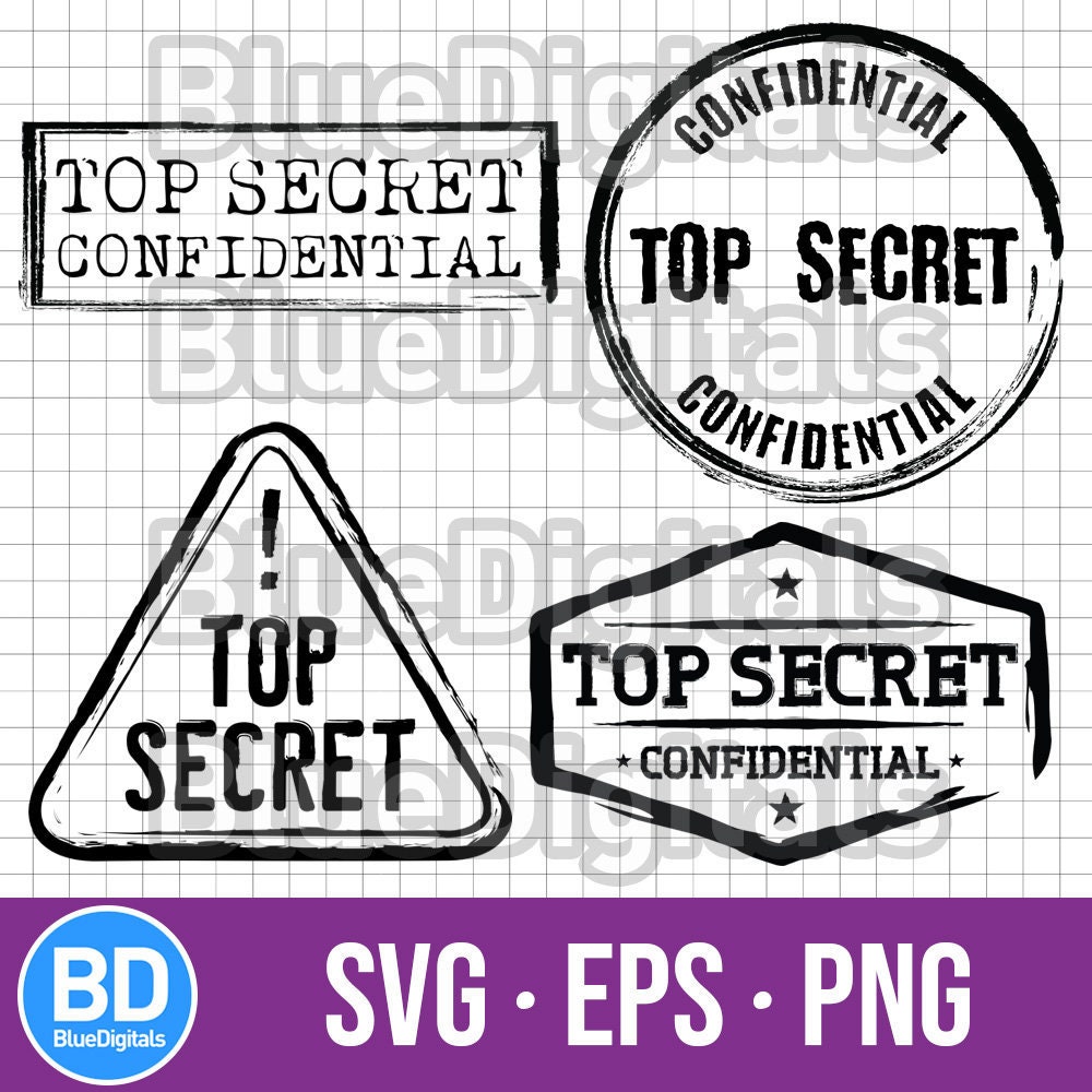 Top Secret SVG Rubber Stamps | Confidential Top Secret EPS Vector Stamp ...