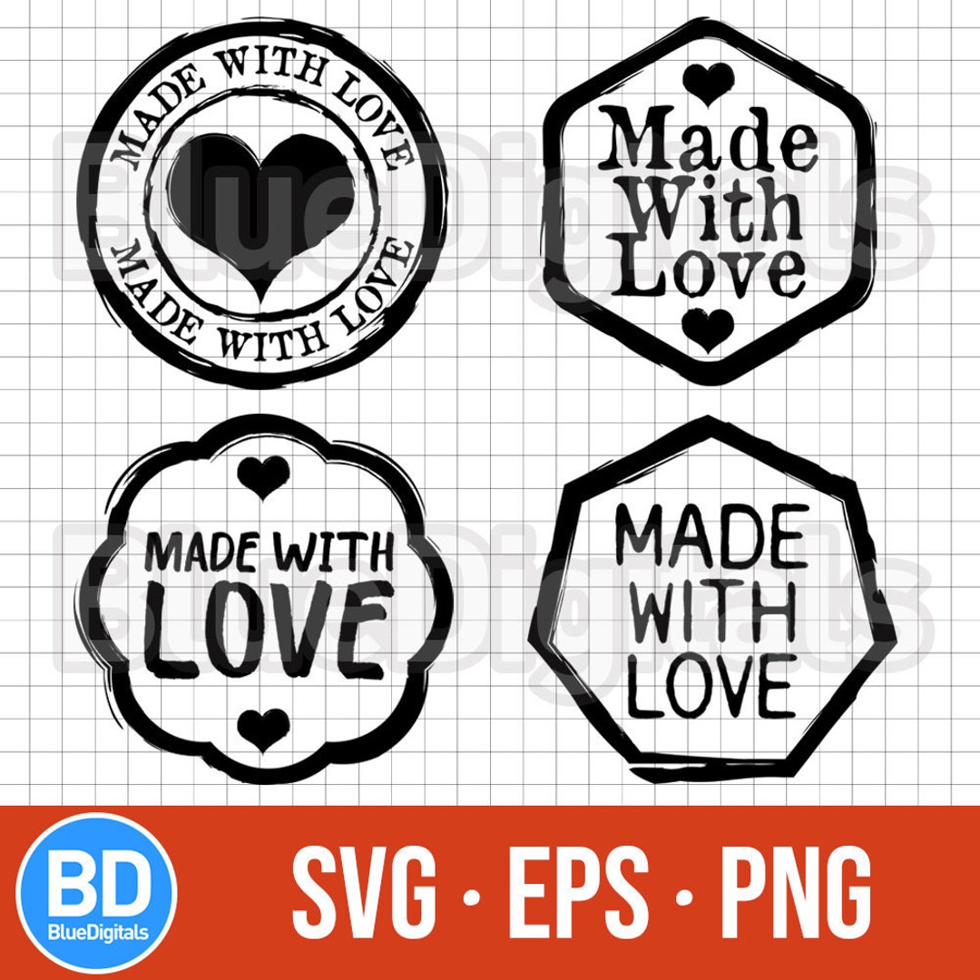 Made With Love Stempel SVG Stempel EPS Vektor Stempel Schwarze PNG ...
