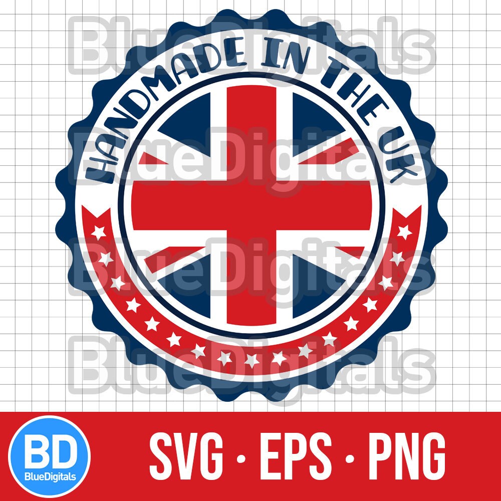 Handmade in UK SVG Label Made in the Uk EPS Vector Made in England ...
