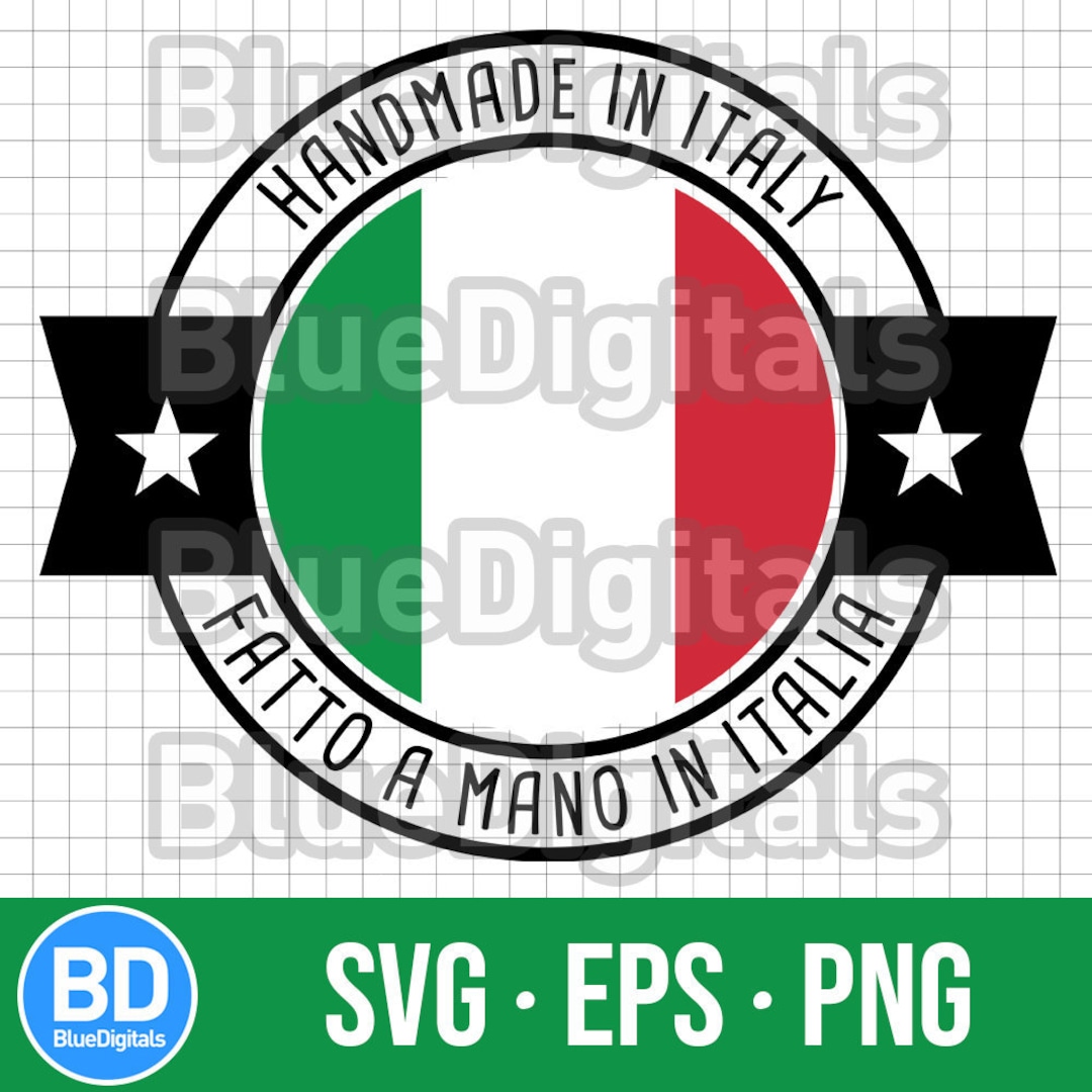 Handmade Italian SVG Label | Handmade in Italy EPS Icon | Italian Made ...