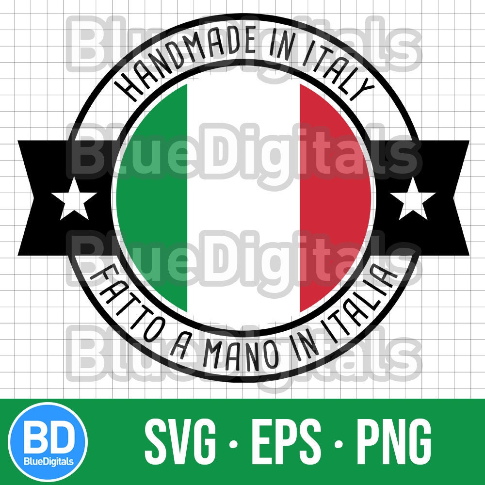 Handmade Italian SVG Label | Handmade in Italy EPS Icon | Italian Made ...