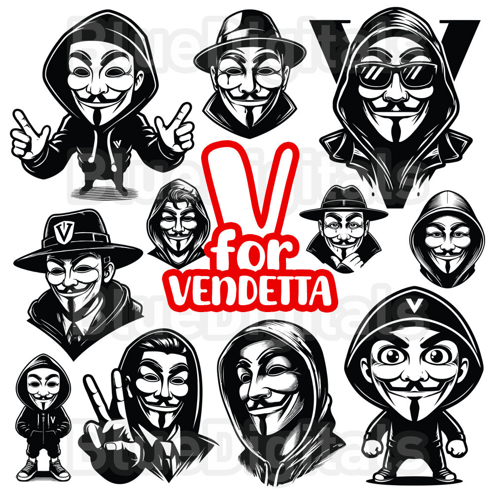 V for Vendetta SVG, Vendetta Mask PNG, Vector SVG V for Vendetta Files ...