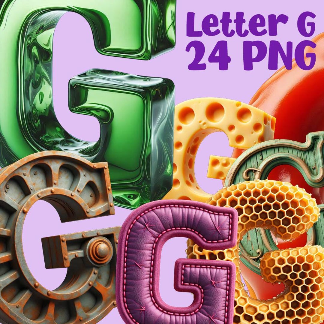 PNG Letter G, Letter G Clipart Png, Png Letters Bundle, 24 PNG Letter ...
