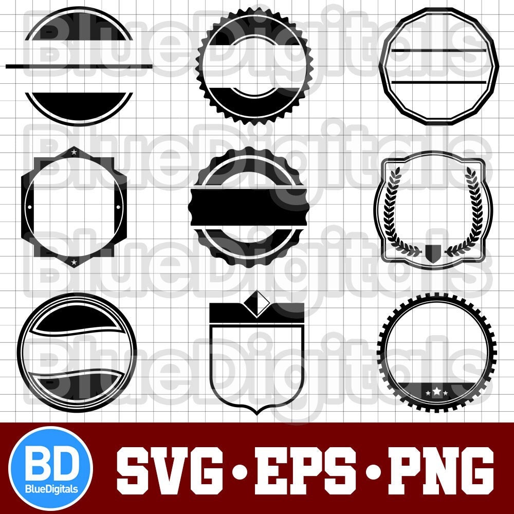 SVG Blank Labels and Rubber Stamps | PNG Label Set | EPS Labels and ...