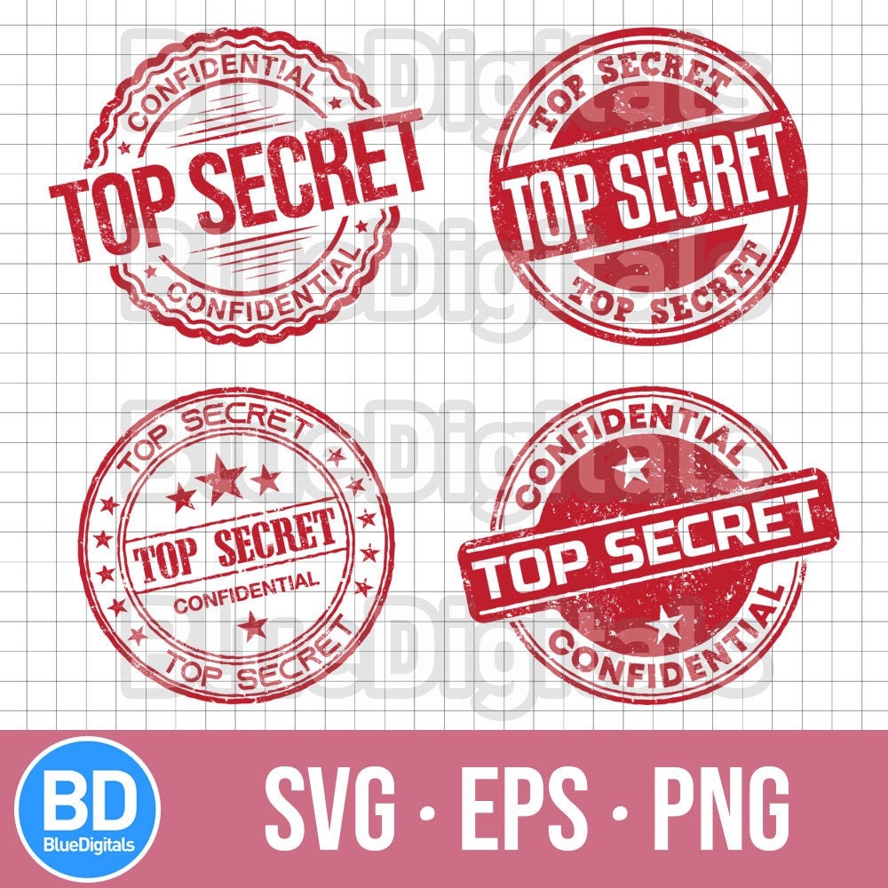 Top Secret SVG | SVG Vector Stamps | Rubber Stamps | PNG 300 Ppi | Top ...