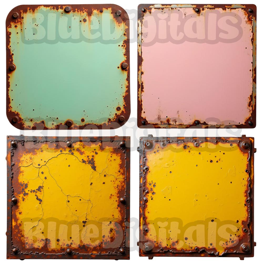 Rusty Metal Signs PNG, Rusty Sign Clipart Png, Set of 15, Old Rusty ...