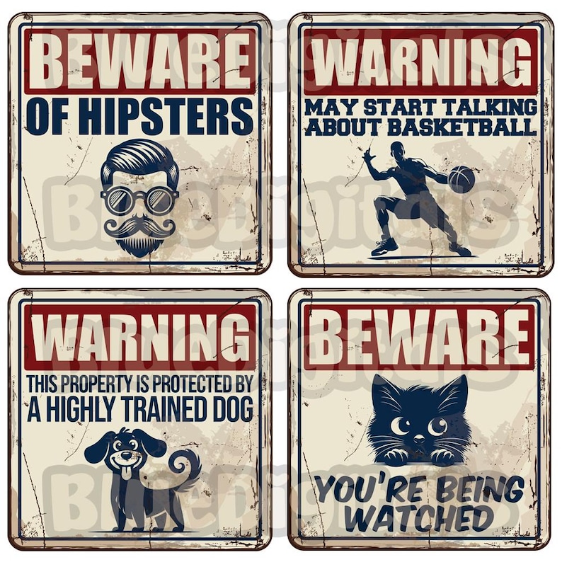 Funny Sign PNG Bundle, Warning Boards Png, Funny Board Png, Beware ...