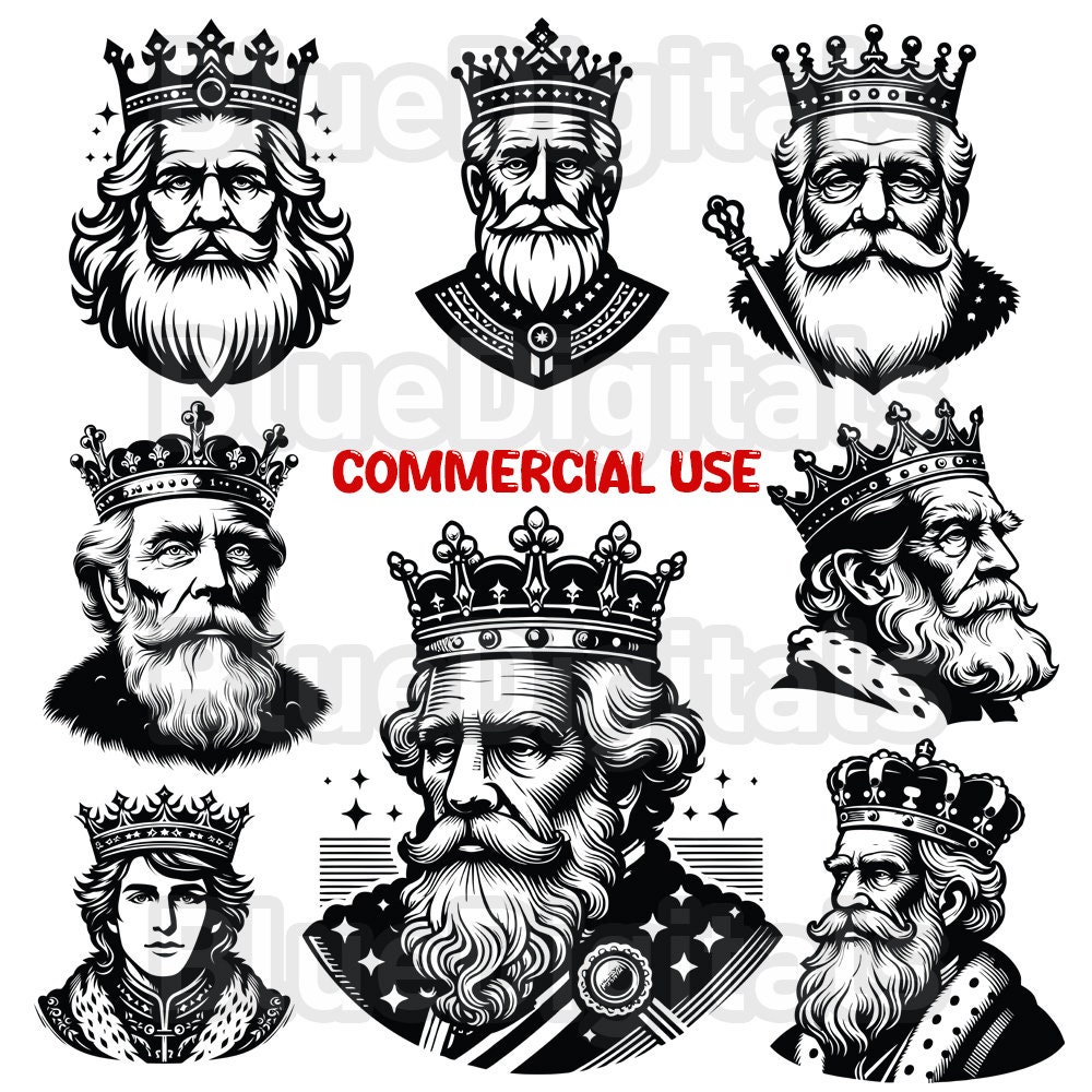 King SVG, King Silhouette PNG, Set of Kings SVG, King Clipart Bundle ...