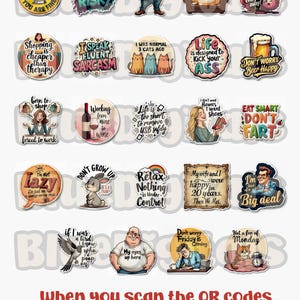 Funny QR Codes Svg, QR Codes Bundle Svg and Png, Funny Messages With ...
