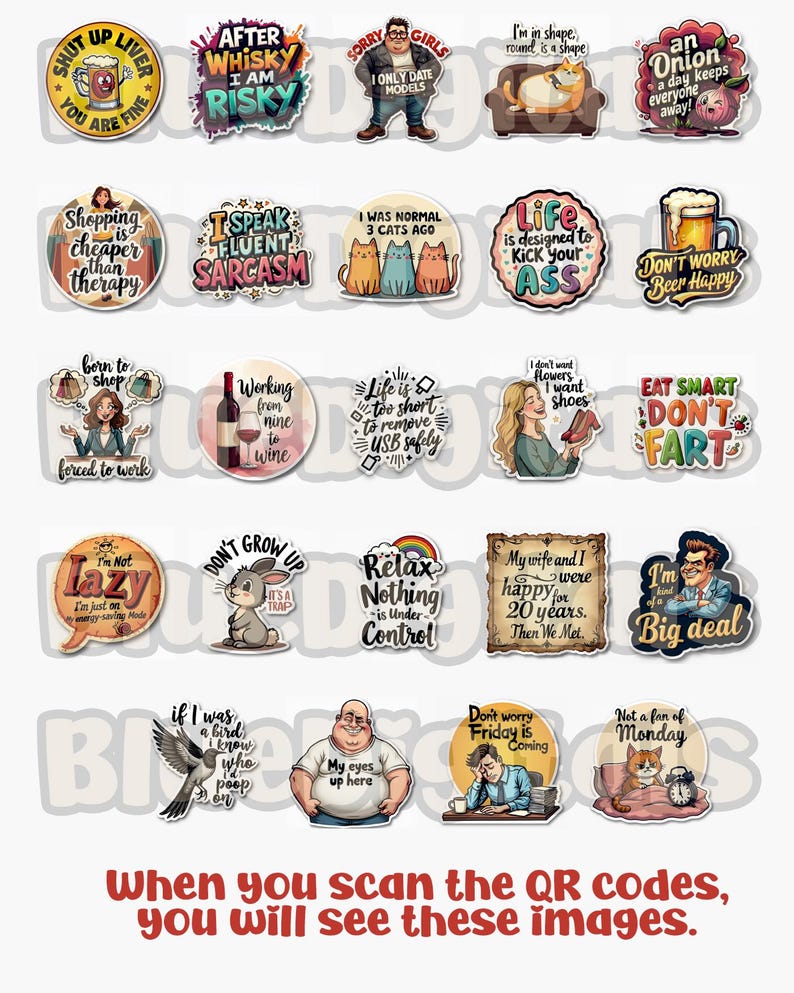 Funny QR Codes Svg, QR Codes Bundle Svg and Png, Funny Messages With ...
