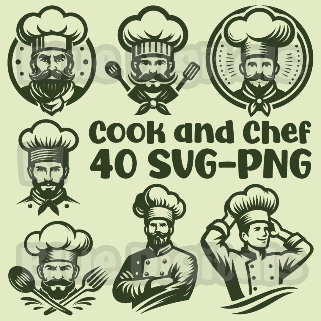 Cook SVG, Chef Svg, Chef Silhouette Svg Bundle, Chef Png Bundle, Chef ...