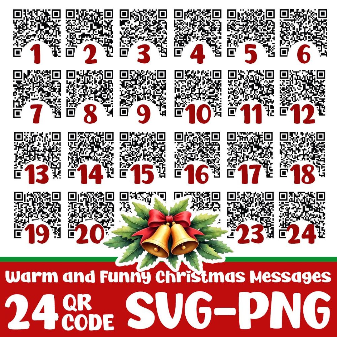 Merry Christmas Message With QR Code Svg, QR Code Messages for ...