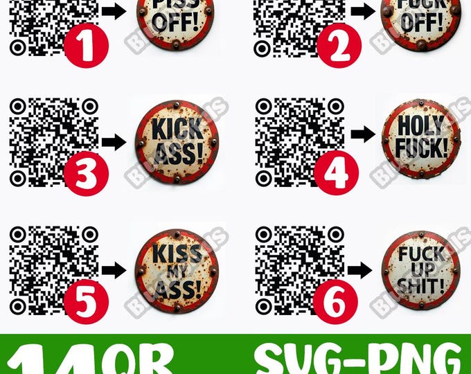 Funny Slogans SVG | T-shirt Slogans QR Code | QR Code Eps Vector | Set ...