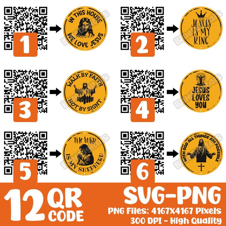 Bible Quotes QR Code Svg, Bible Verses QR Code Svg Png Bundle, Jesus QR ...