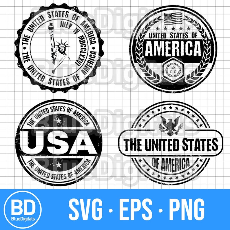 SVG Usa Badges Stamps EPS United States Stamps America Badges PNG ...