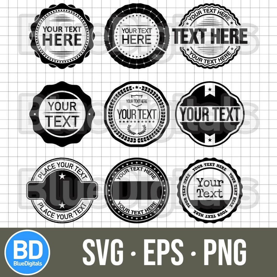 Vector SVG Black Badges | EPS Stamps | Set of PNG Stamps | Blank Svg ...