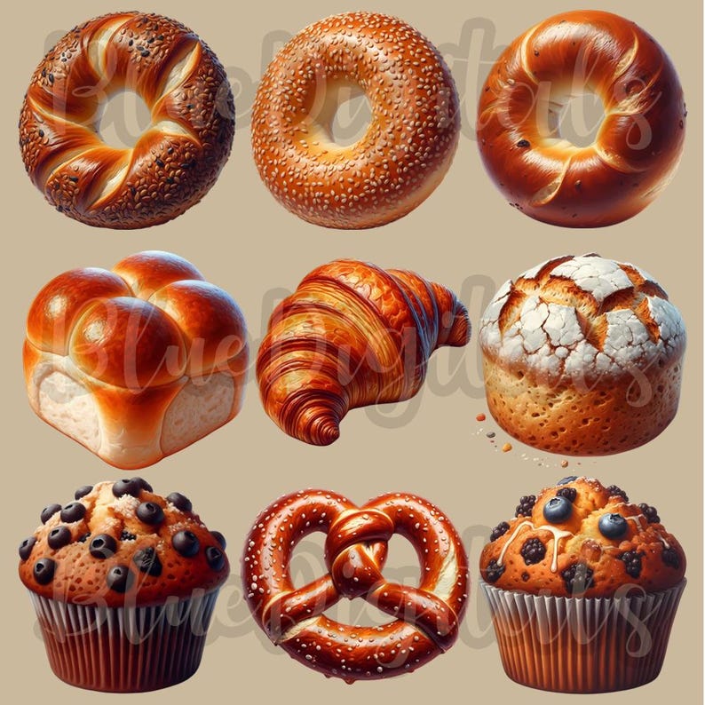 Bakery PNG, Pastry PNG, Bread Clipart PNG, Bakery Clipart Bundle Png ...