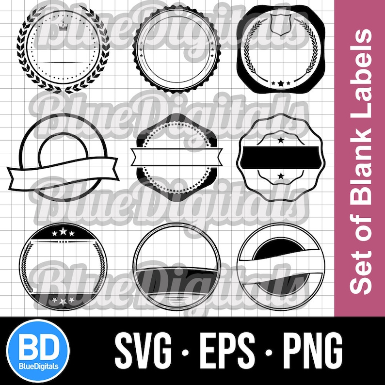 Set of Vector Svg Stamps Blank Png Labels Stamps Eps Vector Stamps Svg ...