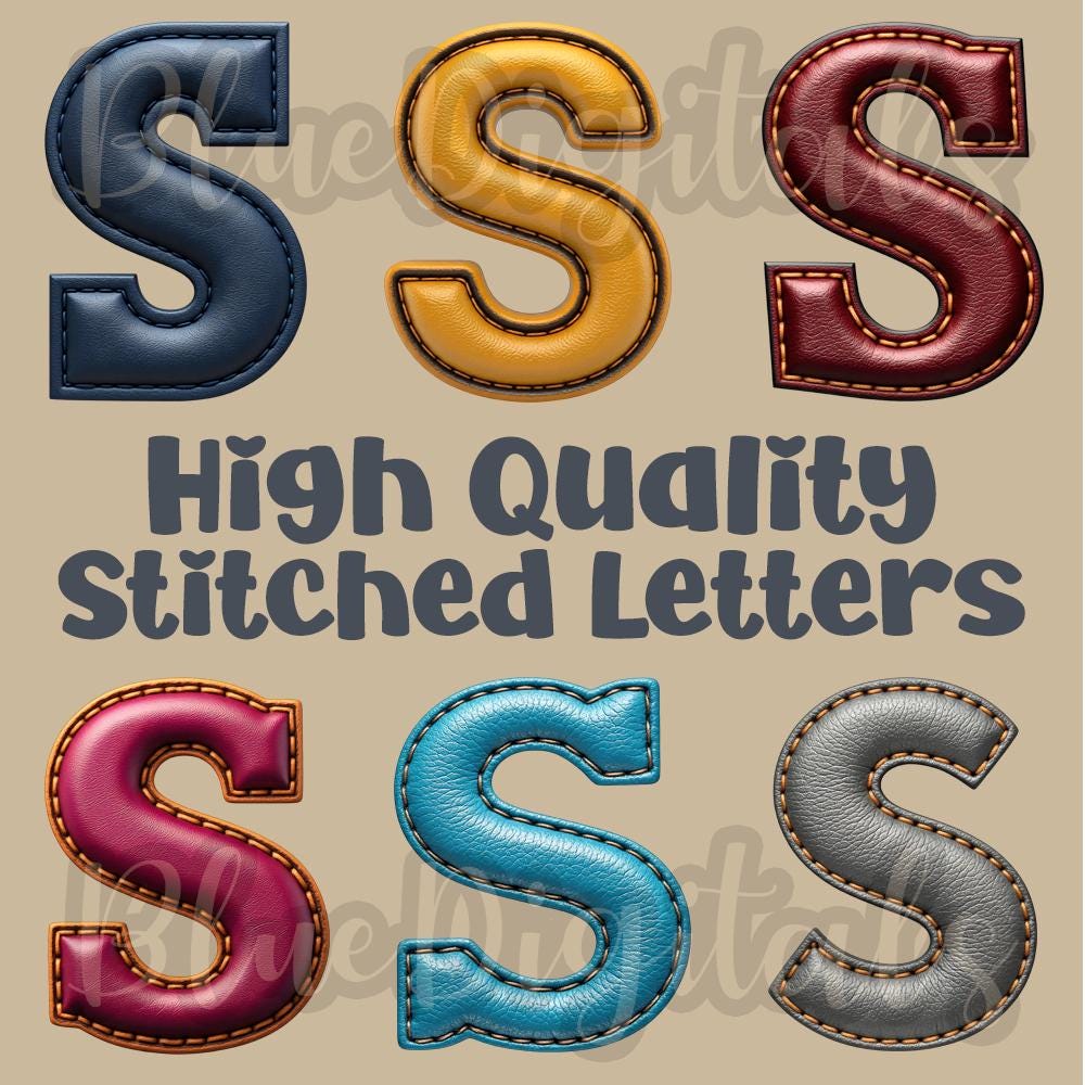 PNG Letter S, Stitched Leather PNG Letter S, Letter S Leather Clipart ...