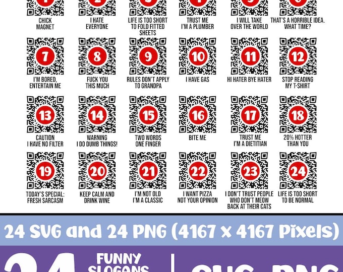 Custom QR Code Bundle | 6 Color QR Codes With Motivational Quote ...