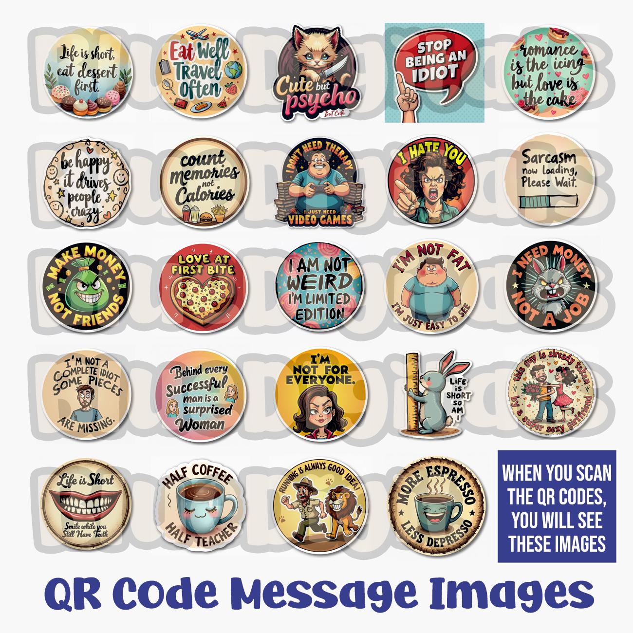 Funny Messages QR Code Svg, Funny Slogans With QR CODE Png Bundle, Qr ...