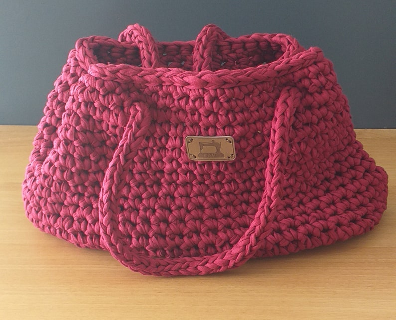 Crochet Handbag Cherry / Shopping Bag / Beach Bag / Large Bag - Etsy