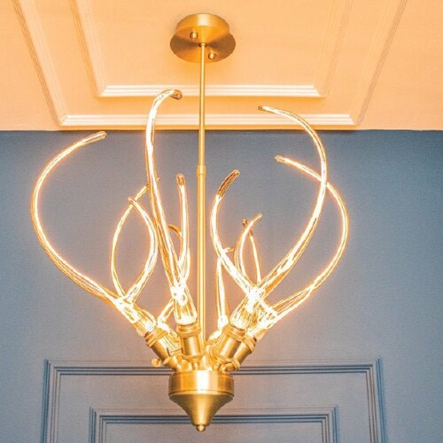 Horn Shaped Bulb Brass Dining Table Chandelier Mid Century - Etsy