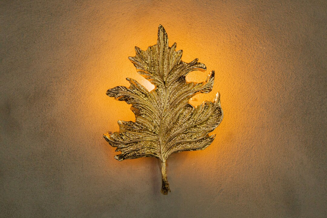 Sycamore Single Leaf Sconce, Natural Shaped Wall Lighting, Handmade ...
