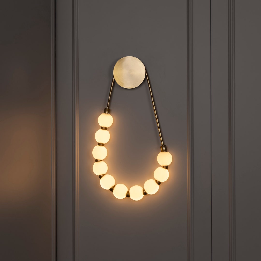 Brass Modern Design Wall Lamp, Art Deco Handmade Frosted Glass Lighting, Home Decor Sconce, Make ...