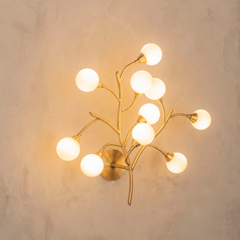 Brass Branches LED Sconce Lighting Home Decor Chrome Hanging - Etsy