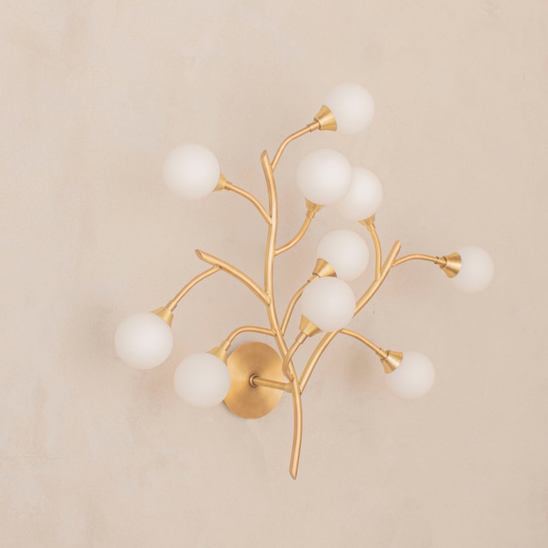Brass Branches LED Sconce Lighting Home Decor Chrome Hanging - Etsy