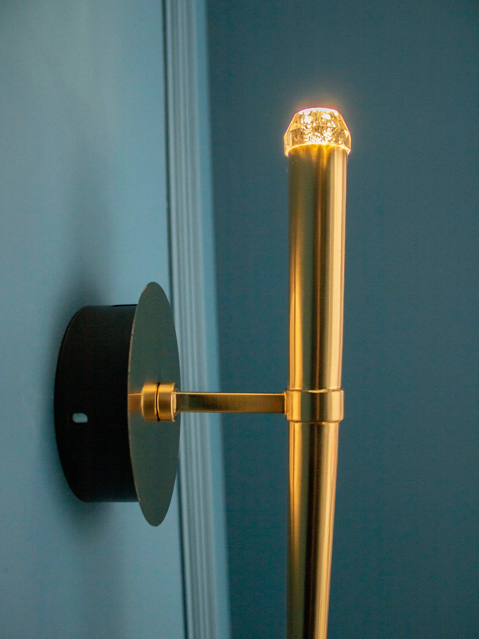 Mid Century Brass Torch Wall Lamp Candle Design Handmade | Etsy