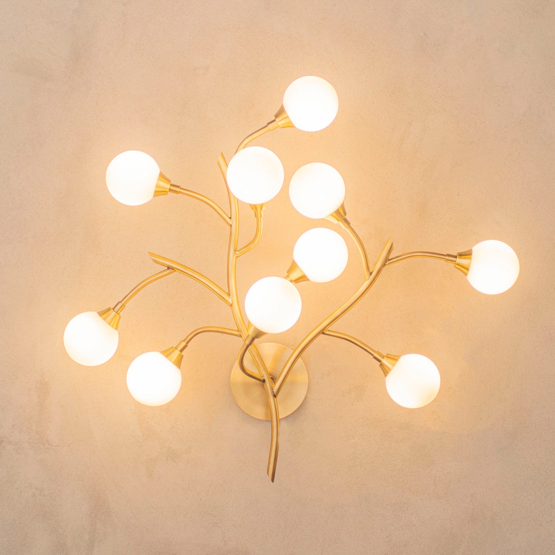 Brass Branches LED Sconce Lighting Home Decor Chrome Hanging - Etsy