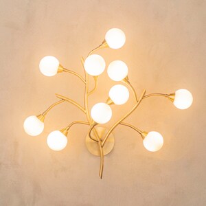 Brass Branches LED Sconce Lighting, Home Decor Chrome Hanging Light ...