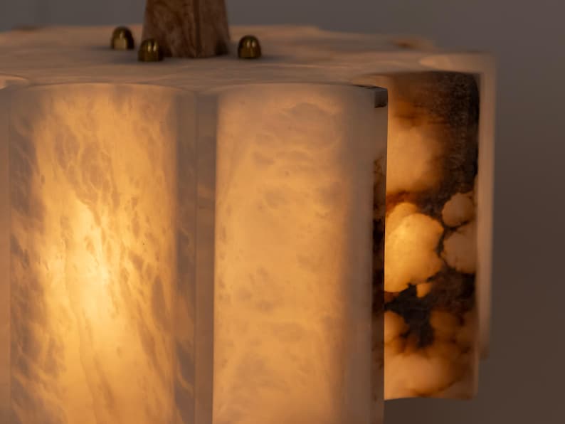 Luxury Travertine Desk Lamp: Abha Model Modern Stone Nightstand Light ...