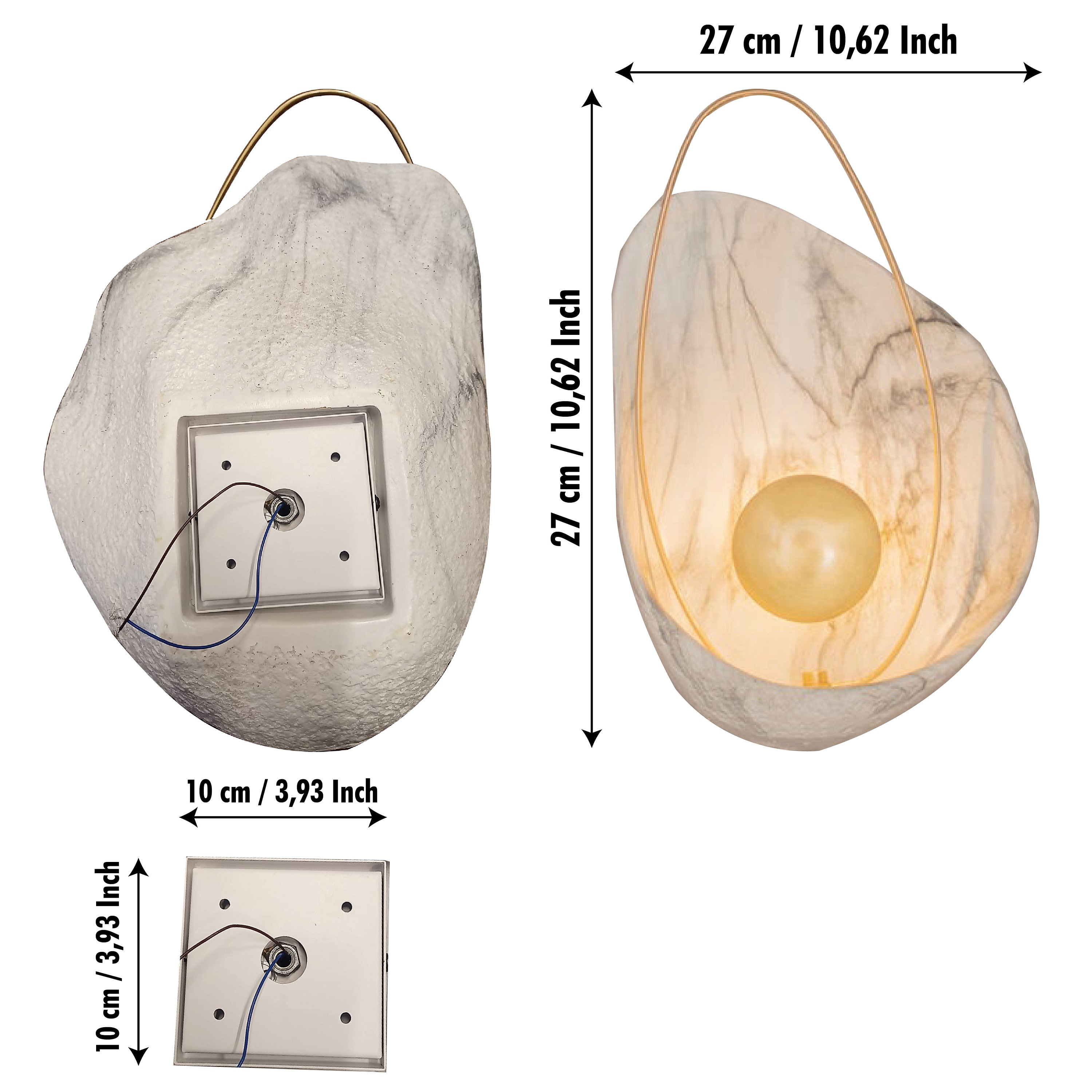 White Marble Wall Art Sconce Light Black Marble Sconce Home - Etsy UK