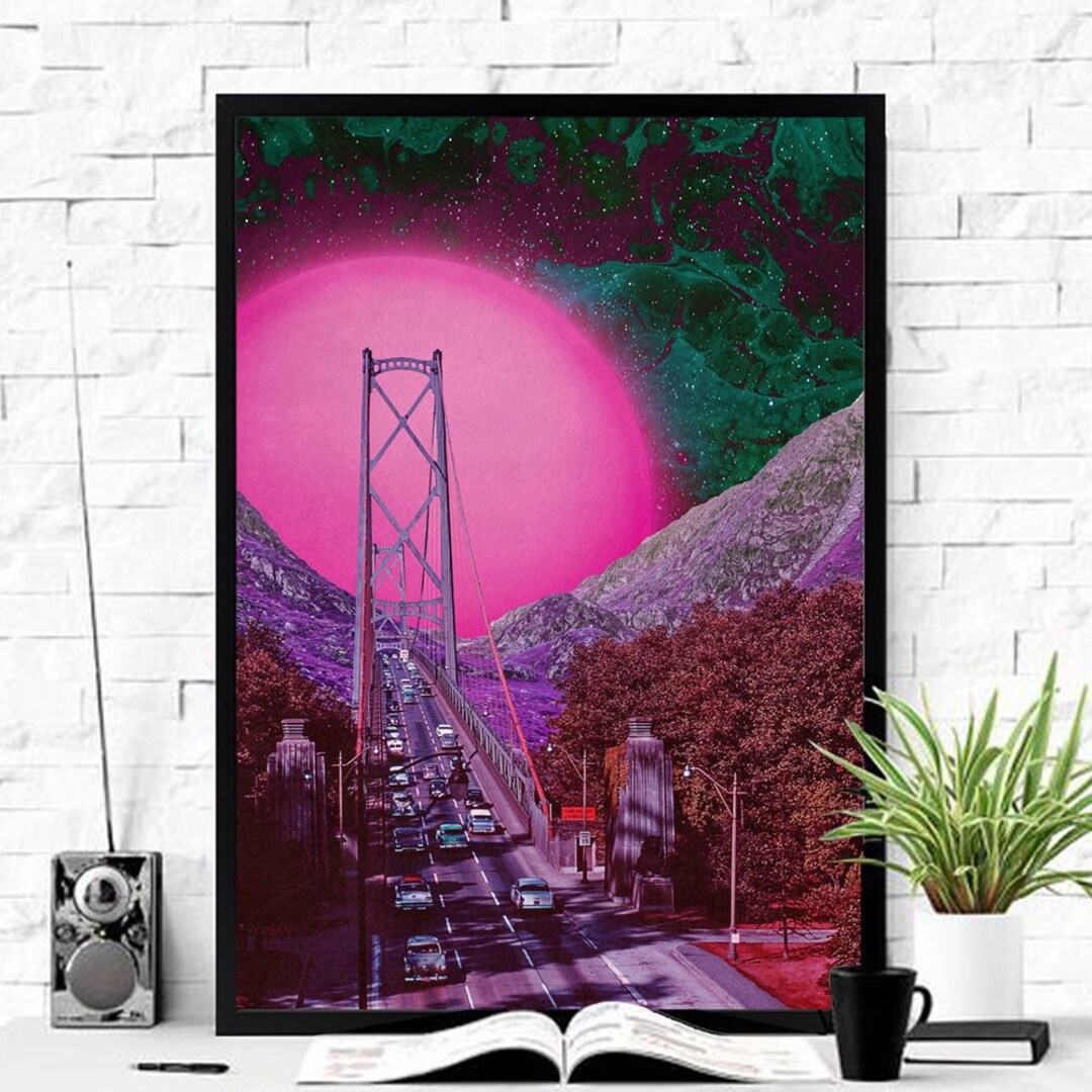Vaporwave Poster, Retrowave Poster, Vaporwave Wall Art, Retro Scenery ...