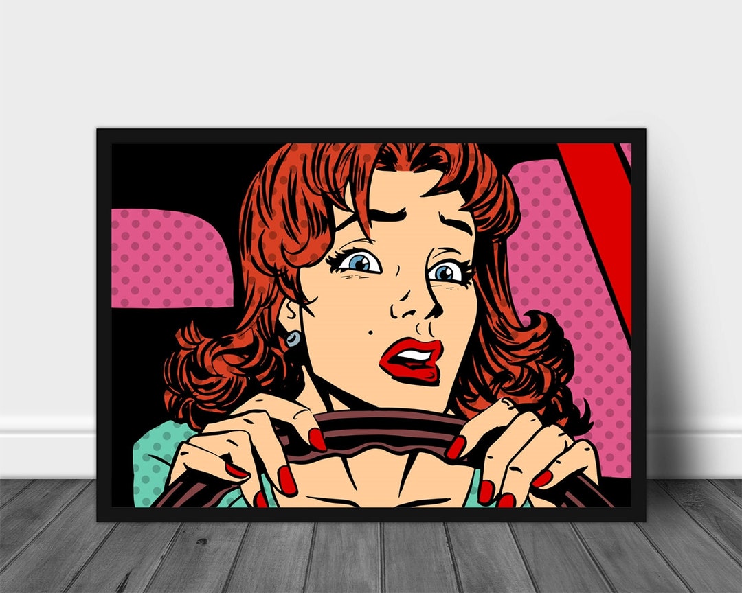 Pop Art Poster, Red Head Girl Poster, Sad Girl Wall Art, Anime Girl ...