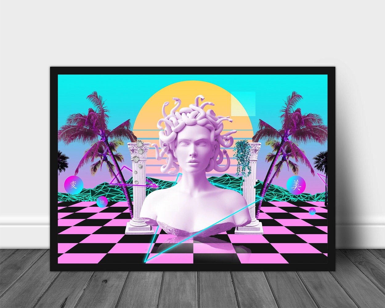 Vaporwave Wall Art Pop Art Artwork Canvas Sculpture Wall | Etsy