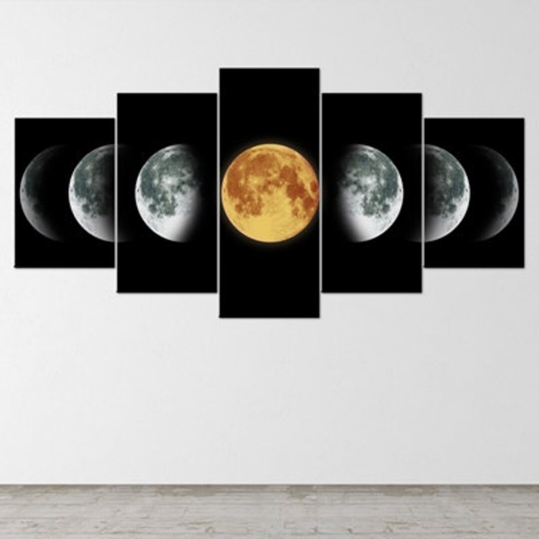 Moon Phases Canvas Art Moon Phases Wall Art Phases of the - Etsy