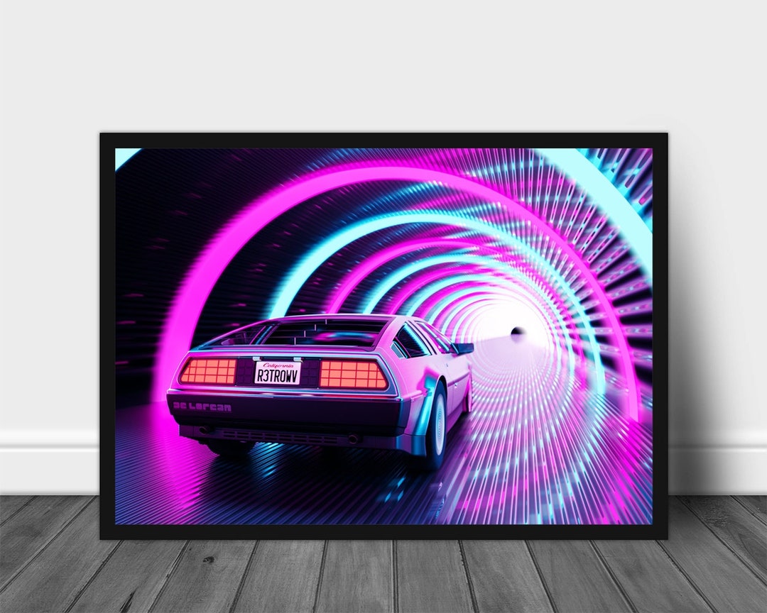 Vaporwave Wall Art, Neon Car Poster, Retrowave Poster, Synthwave Wall ...